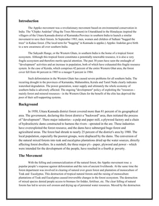 Social movement appiko movement | DOCX