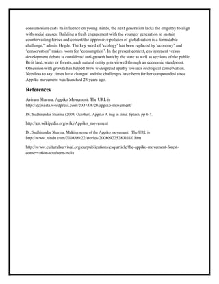 Social movement appiko movement | DOCX