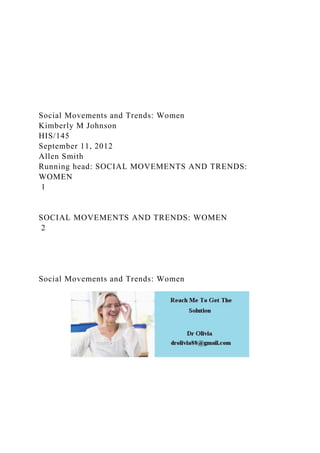 Social Movements and Trends WomenKimberly M Johnson.docx