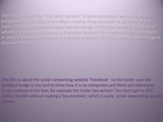 'The Social Network' Trailer Analyses | PPTX