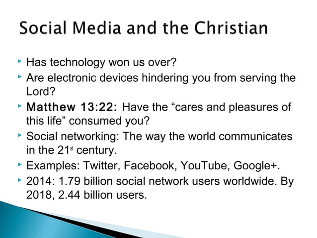 Social Media and the Christian | PPT