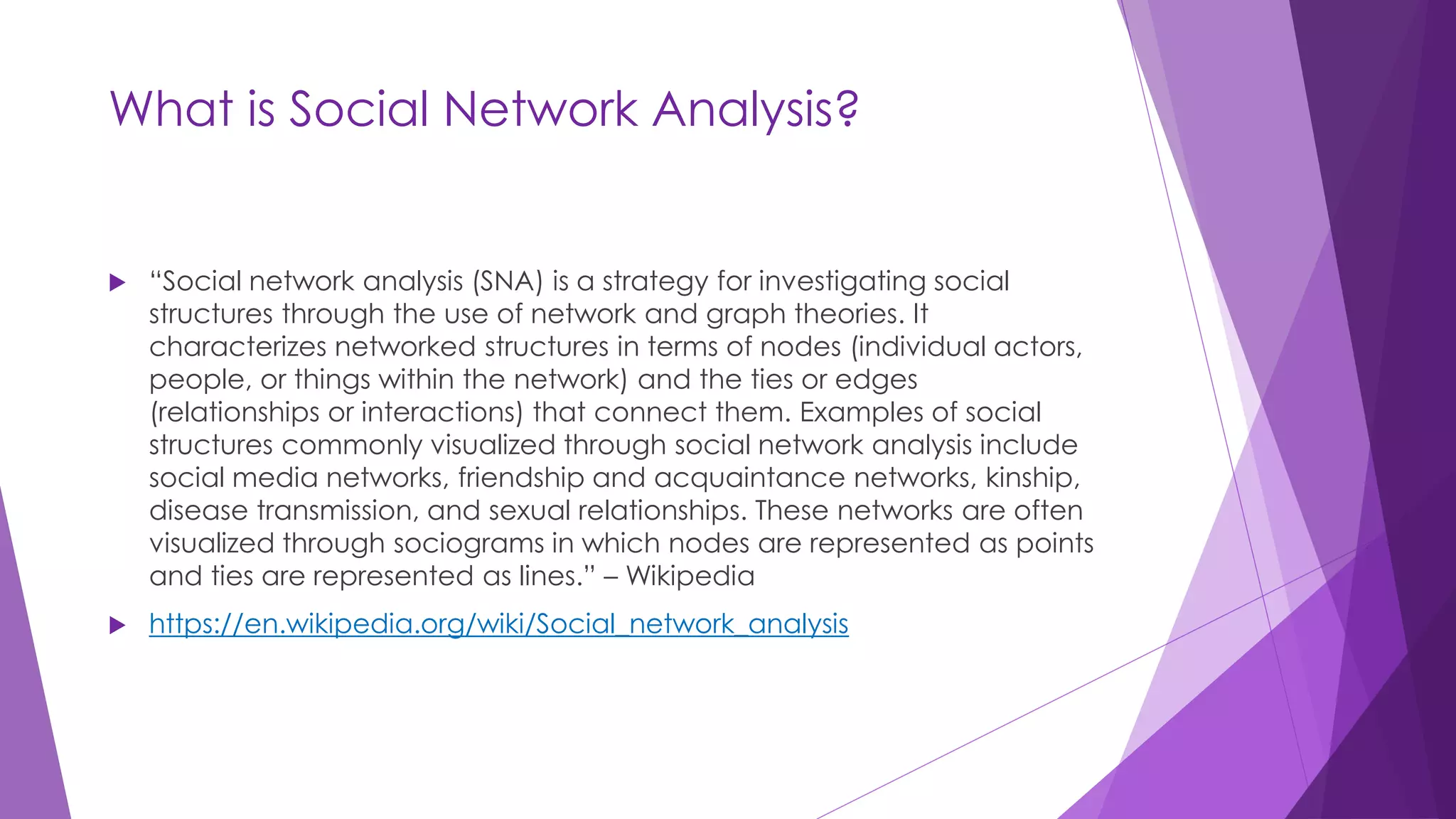 Social Network Analysis Introduction including Data Structure Graph ...