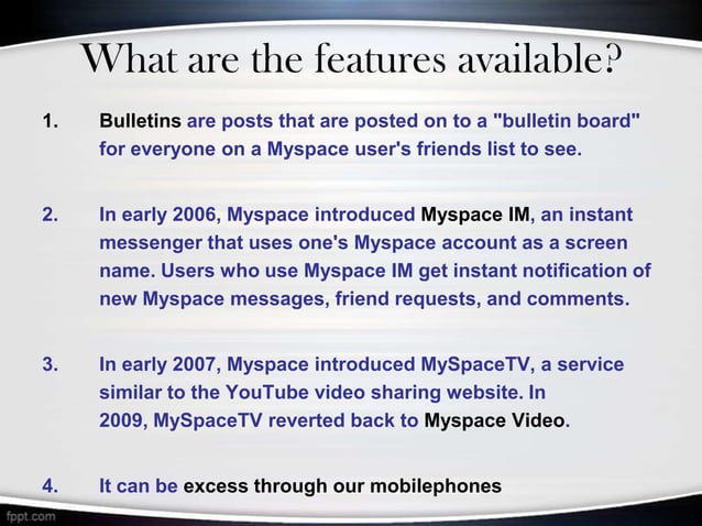 Social networking myspace | PPT