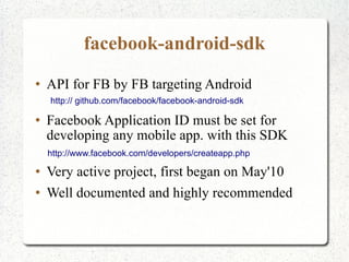 Social networking api for Android Developers | PPT | Social Networking | Internet