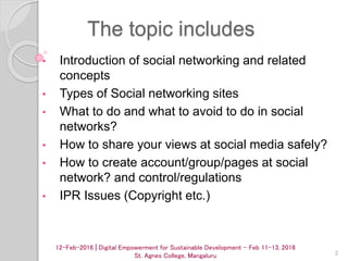 Social Networking Sites for Learning and IPR Issues | PPT
