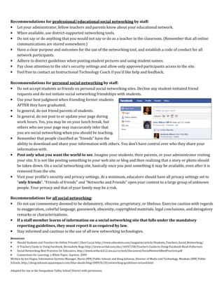 Social networking guidelines | PDF | Social Networking | Internet