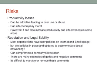 Social networking in the workplace | PPTX