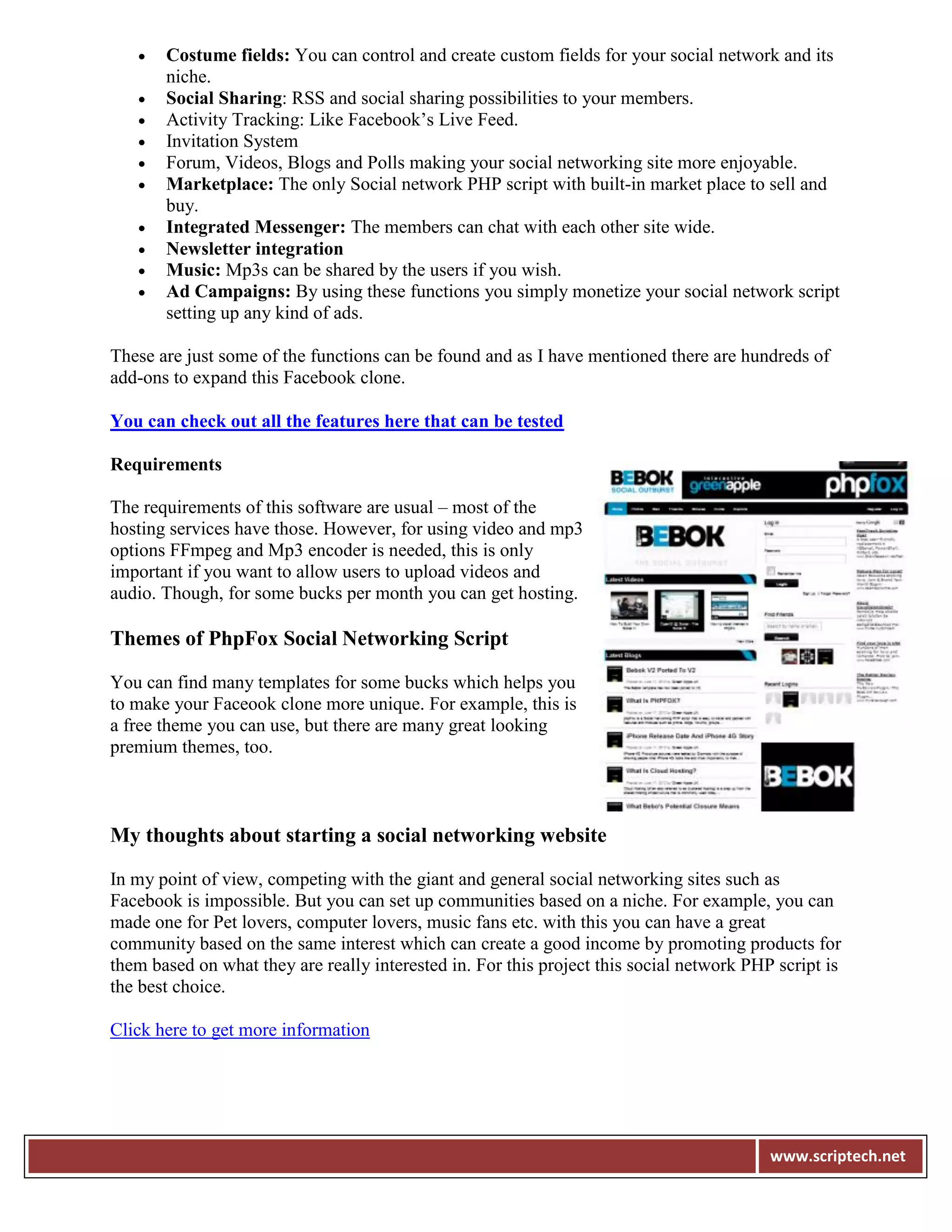 Social Network Php Script To Build Facebook Clone Website Pdf