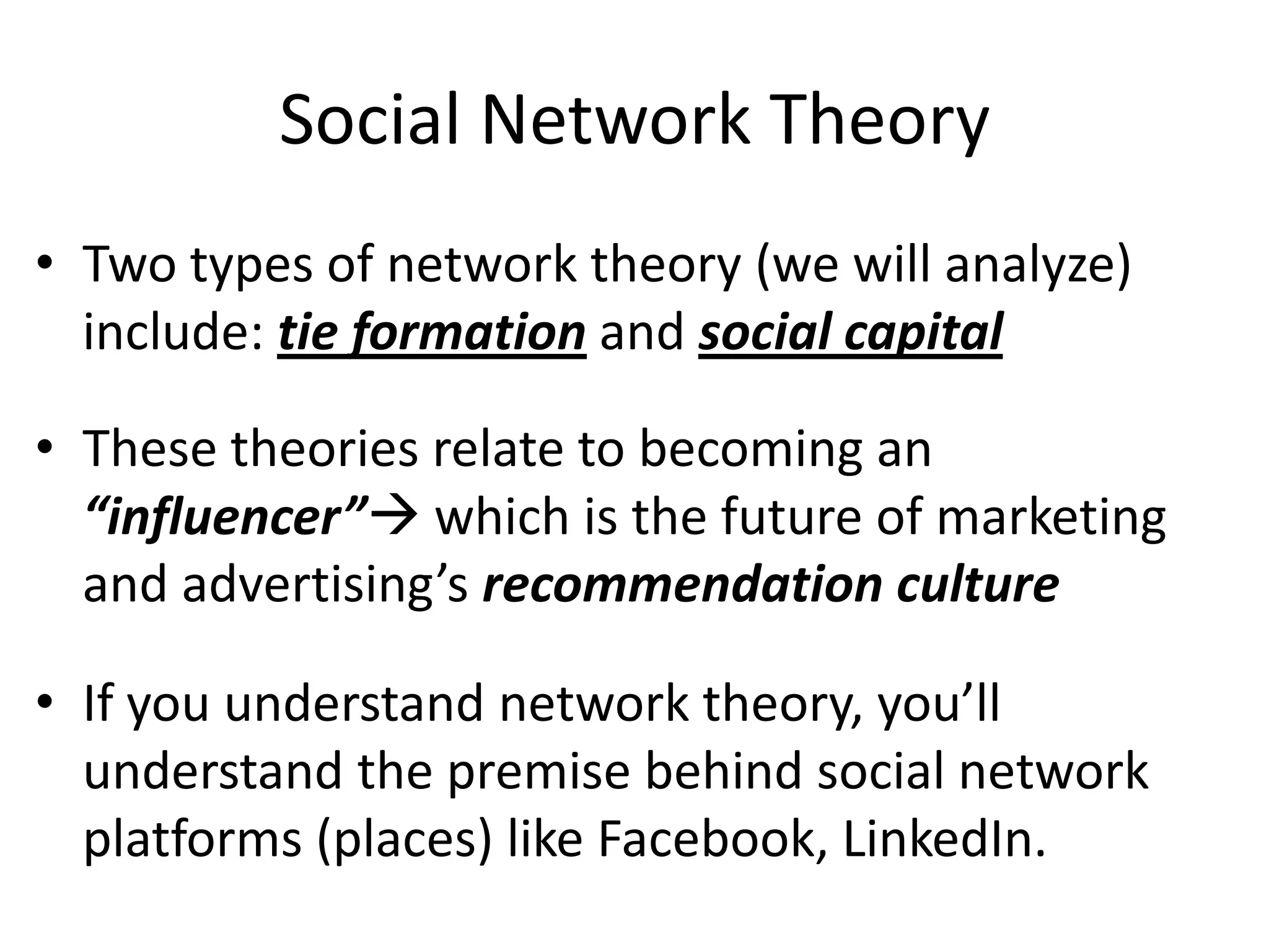 Social Network Theory & Analysis | PPTX