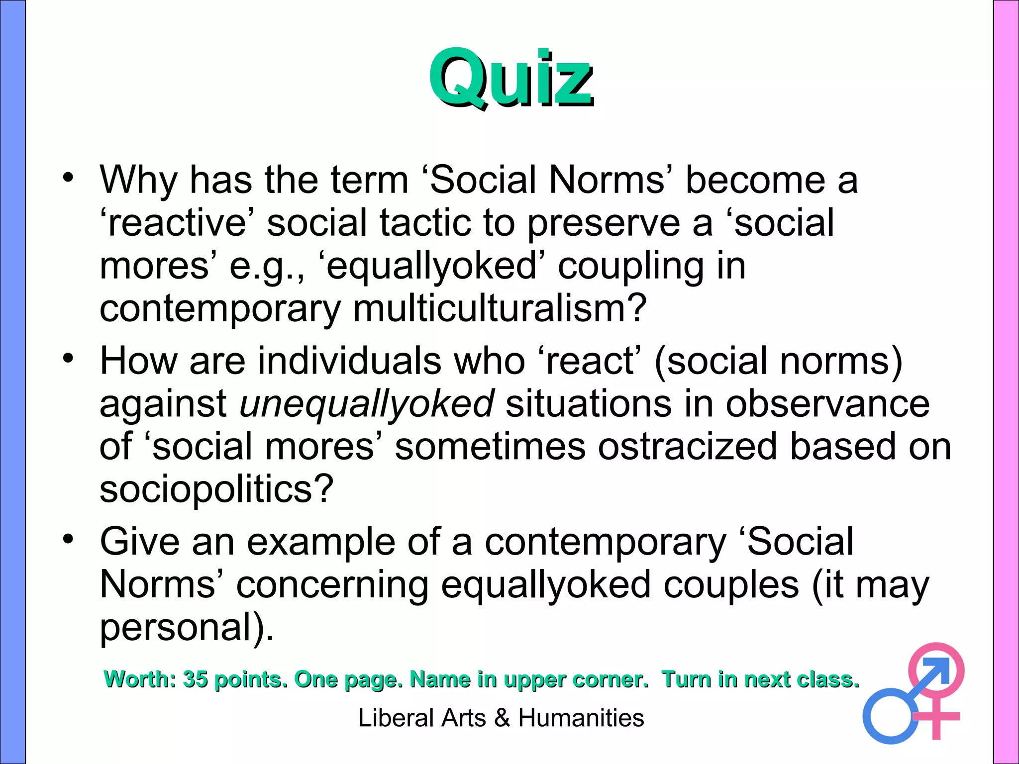 Social Norms - Social Psychology - Liberal Arts & Humanities | PPT