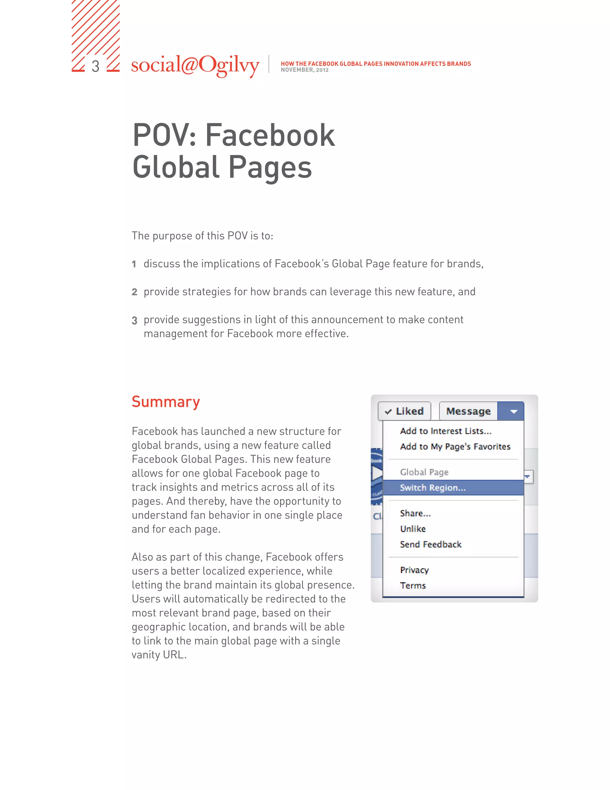 Facebook Global Pages for Brands | PDF