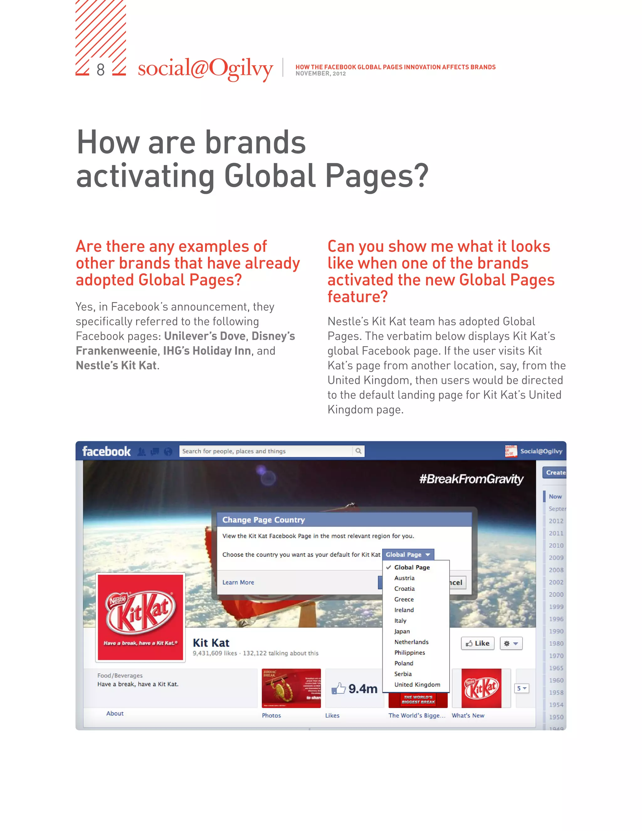 Facebook Global Pages for Brands | PDF