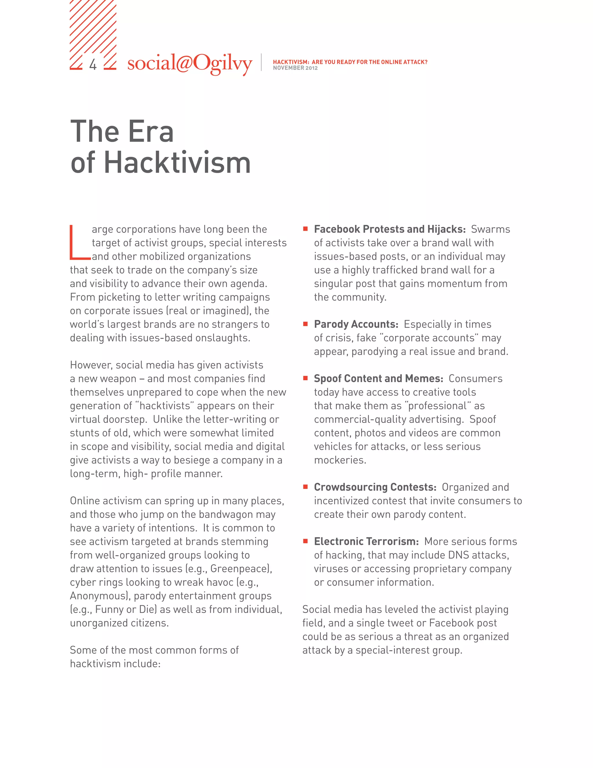 Hacktivism: Are You Ready for the Online Attack? | PDF