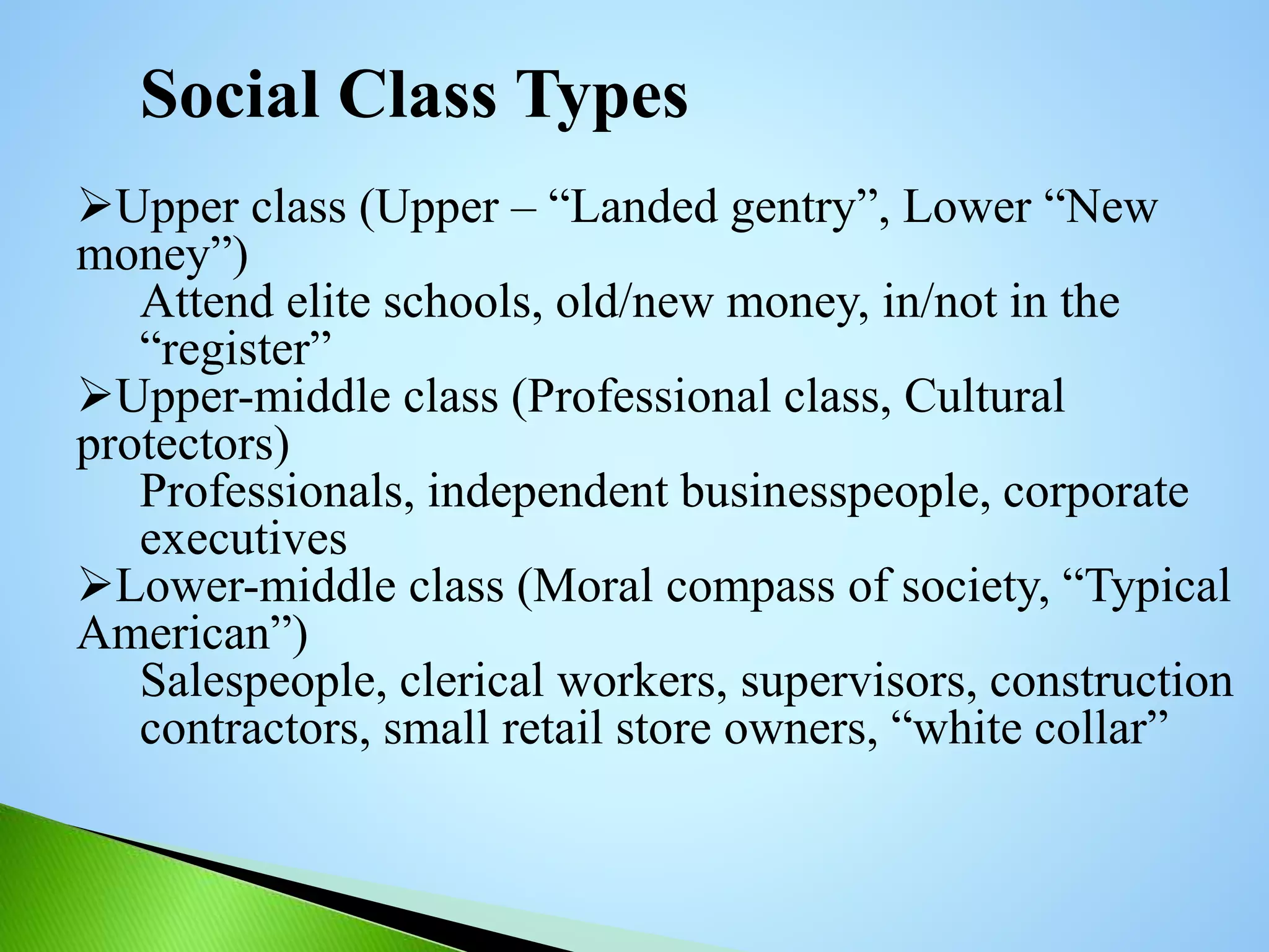 SOCIAL CLASS | PPTX