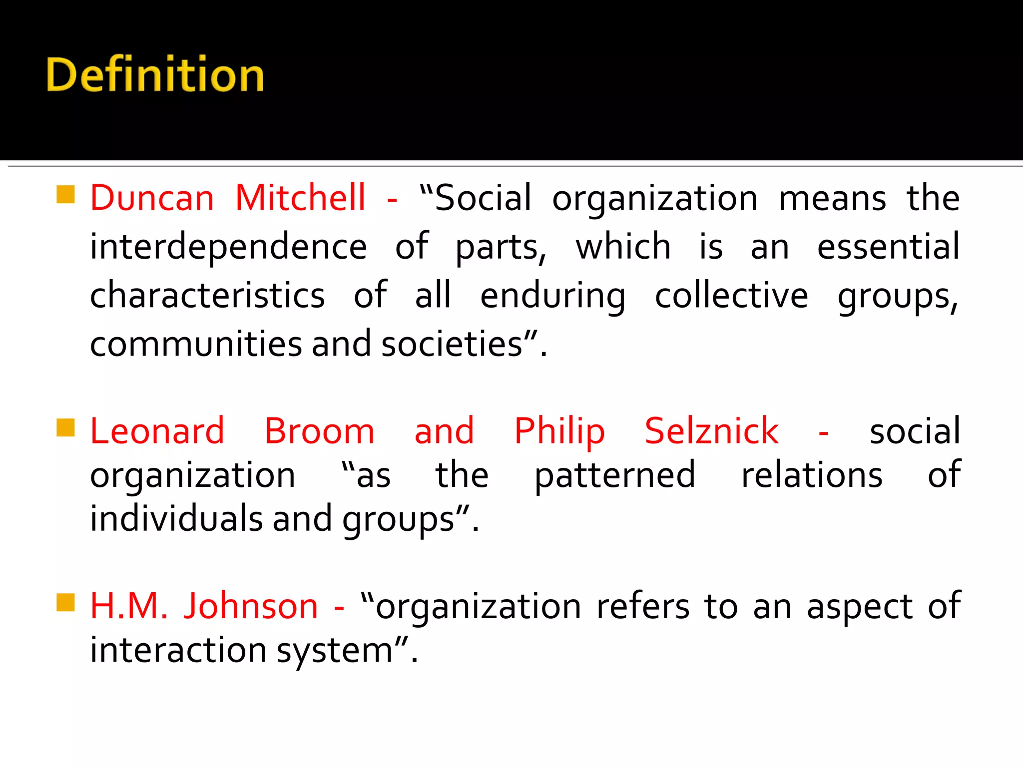 Social organisation and social system | PPT