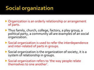 Social organisation and social system | PPT
