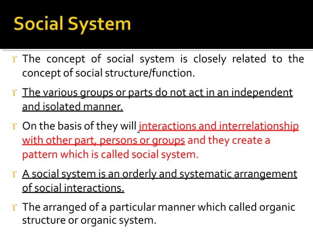 Social Organization and Social system | PPTX