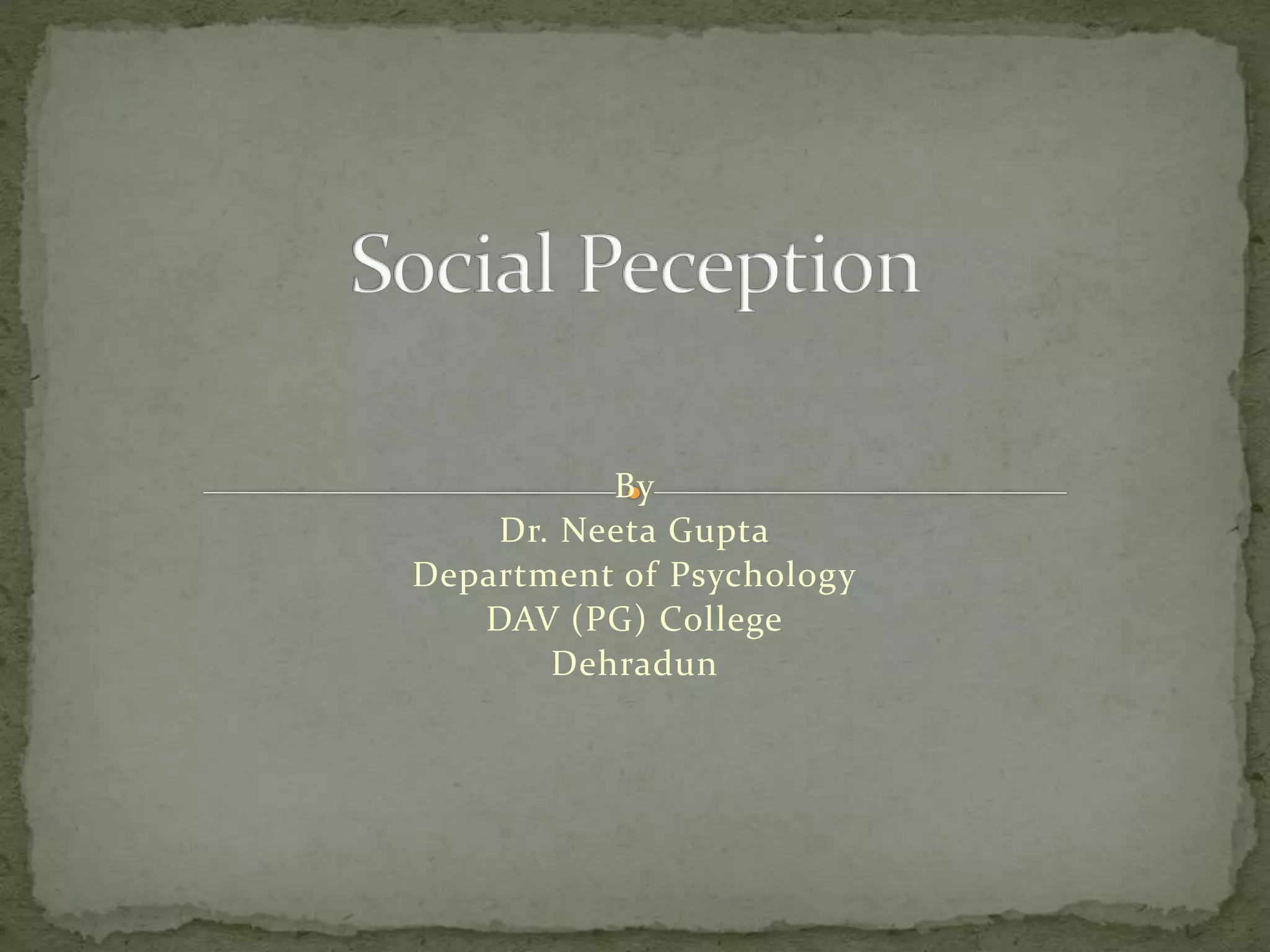 Social Perception | PPTX