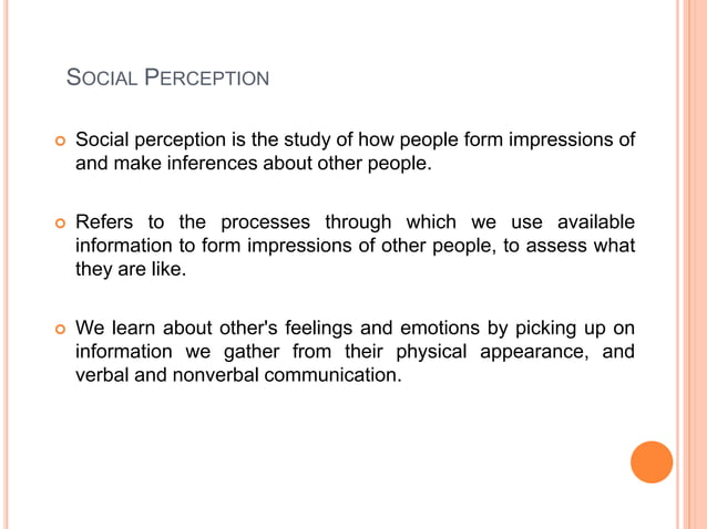 Social perception & attribution | PPTX | Science