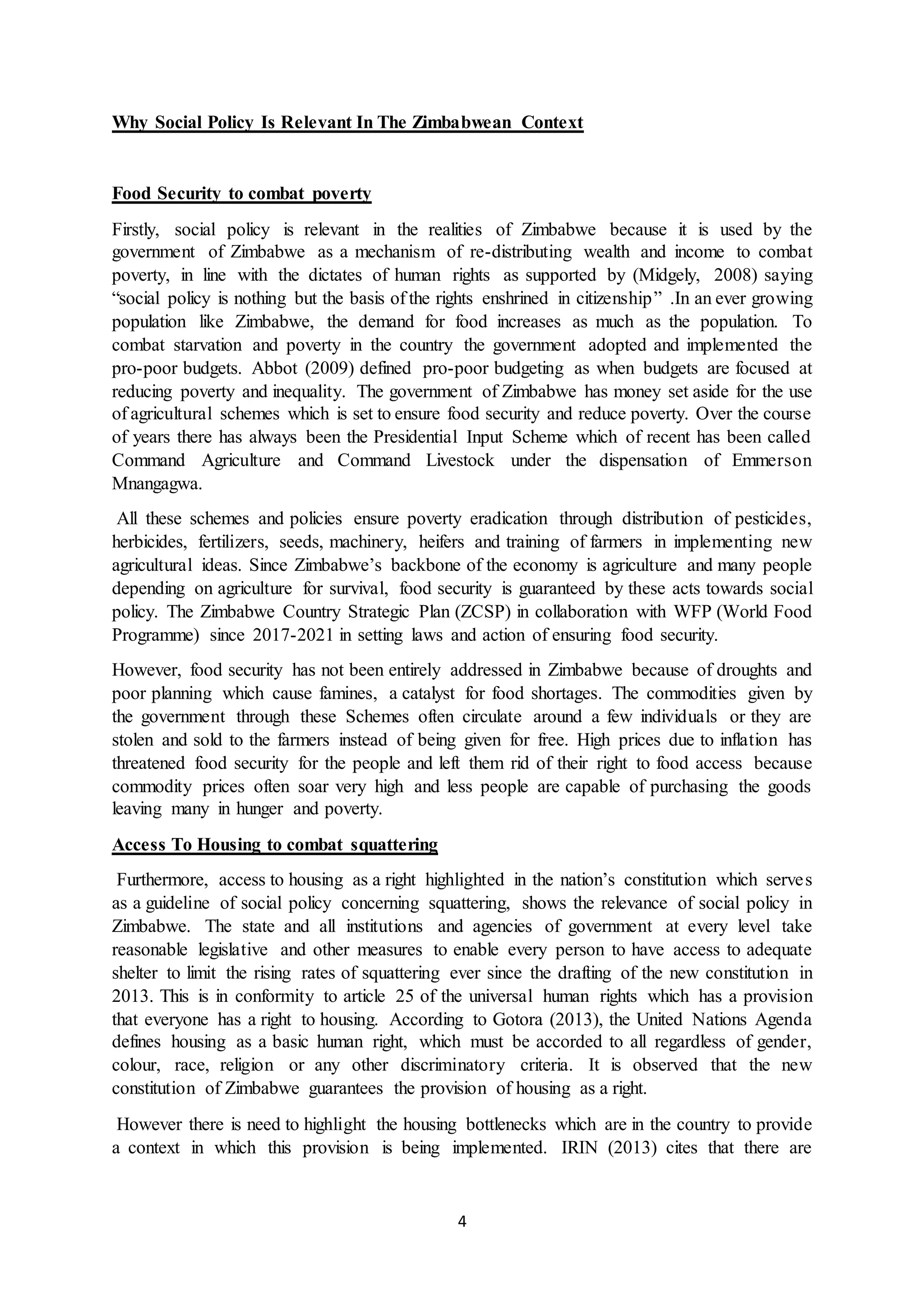 Social policy assignment | DOCX