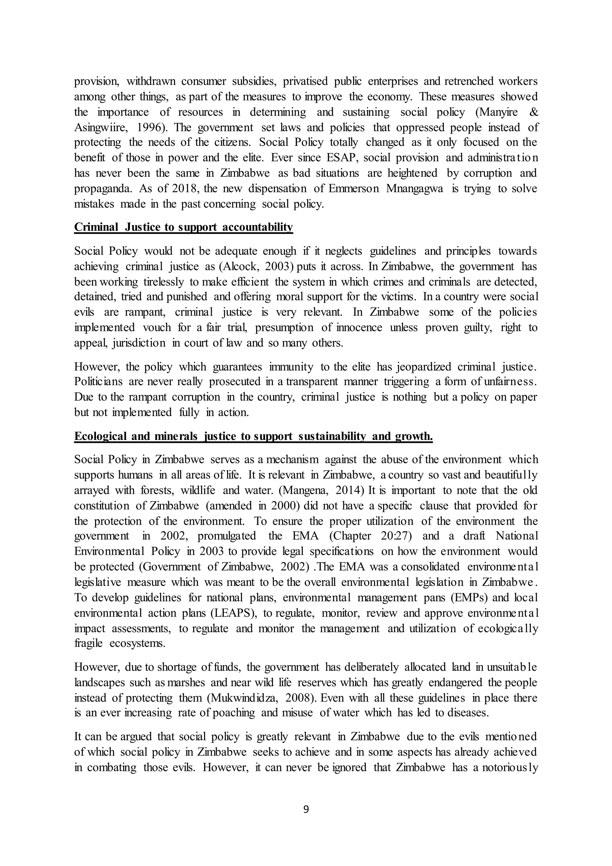 Social policy assignment | DOCX