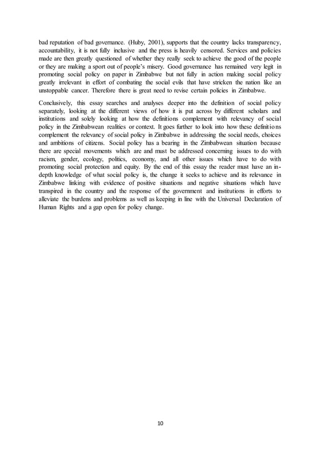 Social policy assignment | DOCX