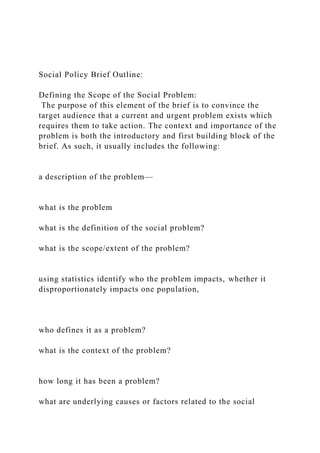 Social Policy Brief OutlineDefining the Scope of the Social.docx