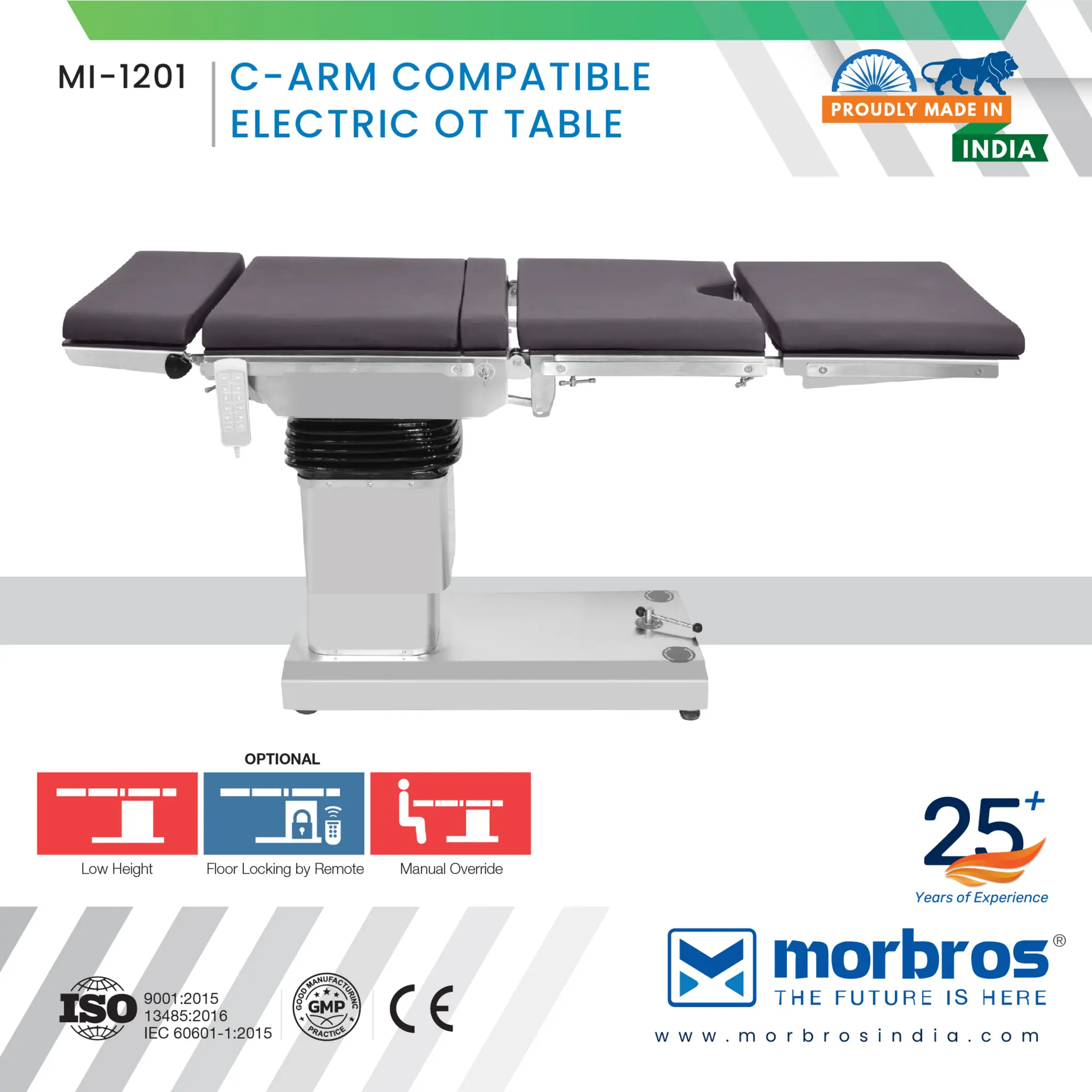 MI-1201 C-ARM COMPATIBLE ELECTRIC OT TABLE | PDF