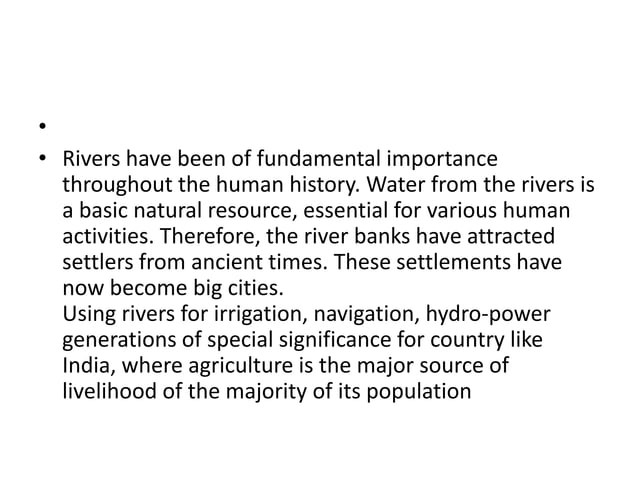 economic importance of rivers | PPT