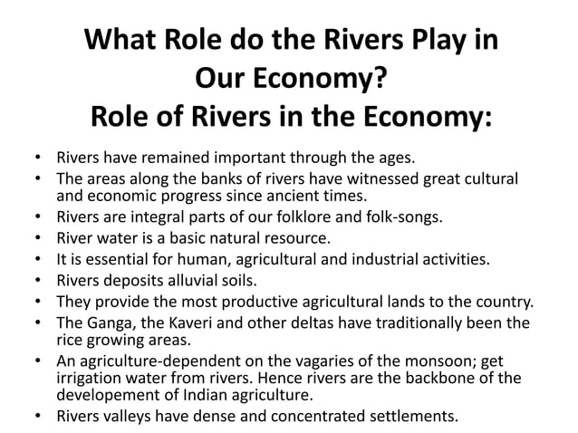 economic importance of rivers | PPTX | Geography | Science