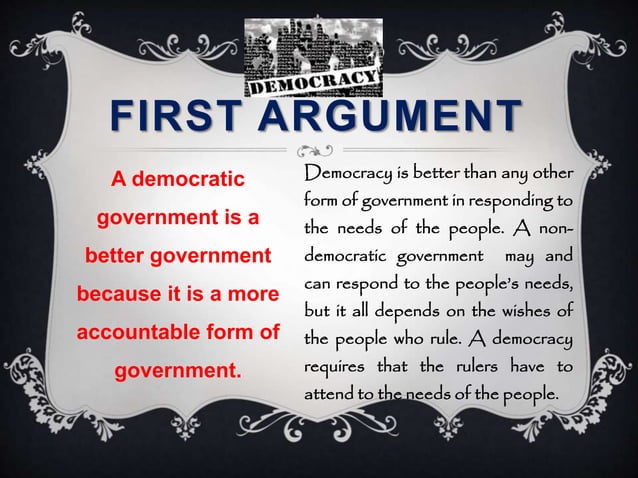The Arguments For Democracy - Civics | PPTX