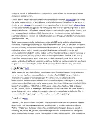 Social presence theory | DOCX