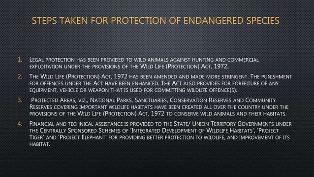 Latest government projects in india for the Protection of endangered ...
