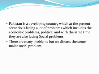 Social Problem of Pakistan | PPTX