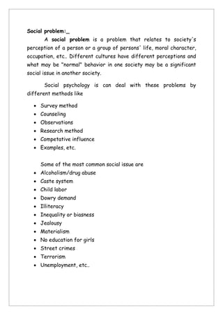 Society Social Problem