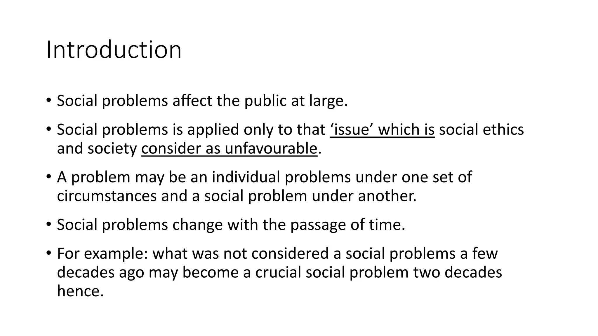 Introduction to Social problems | PPTX