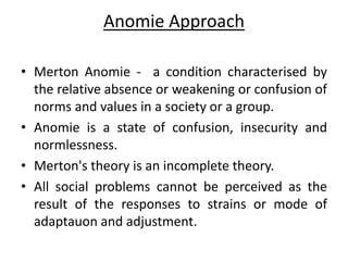 Theoretical Approaches to Social Problems | PPTX