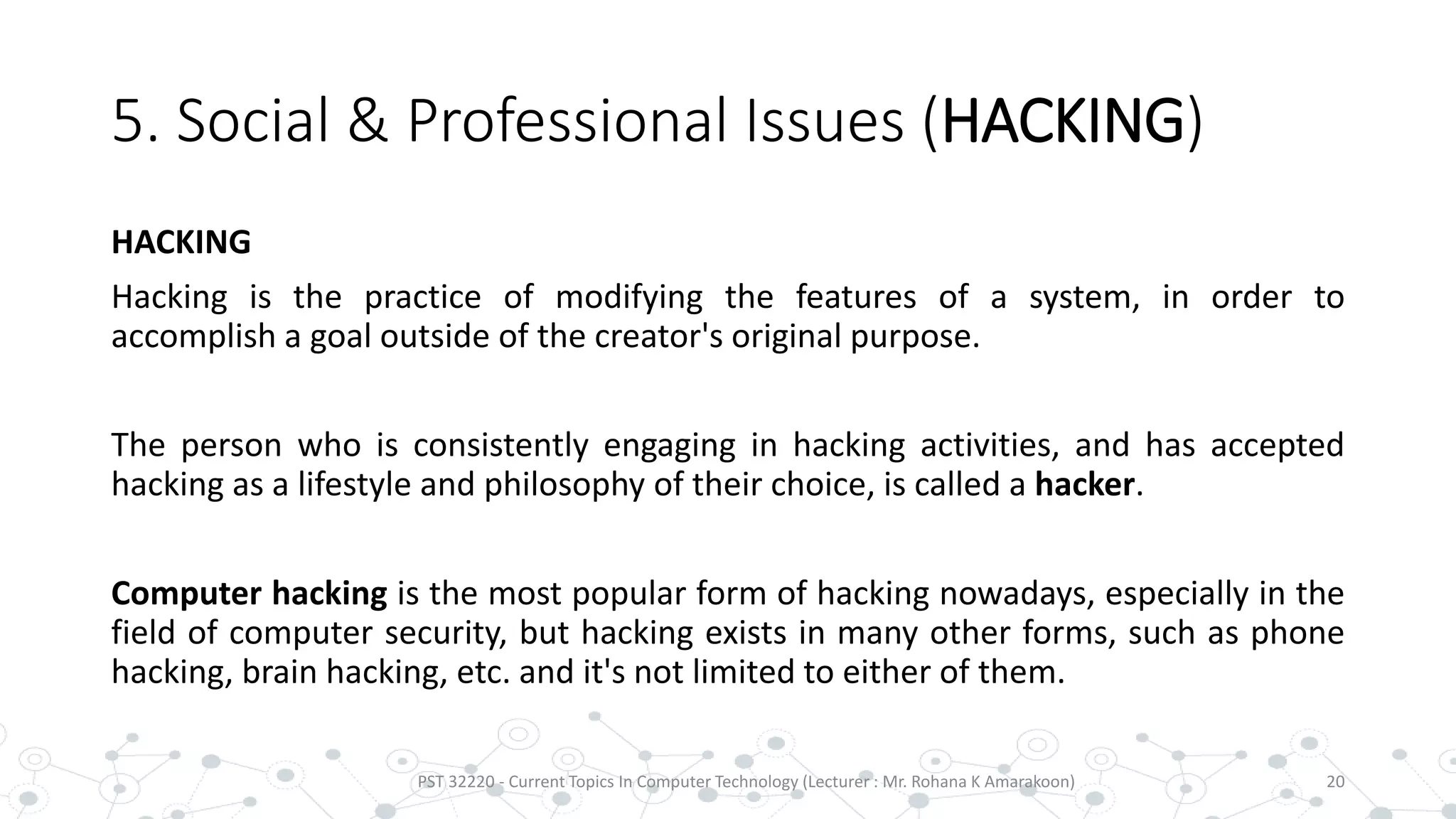 Social & professional issues in IT | PPTX