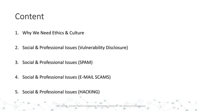 Social & professional issues in IT | PPTX | Email | Internet