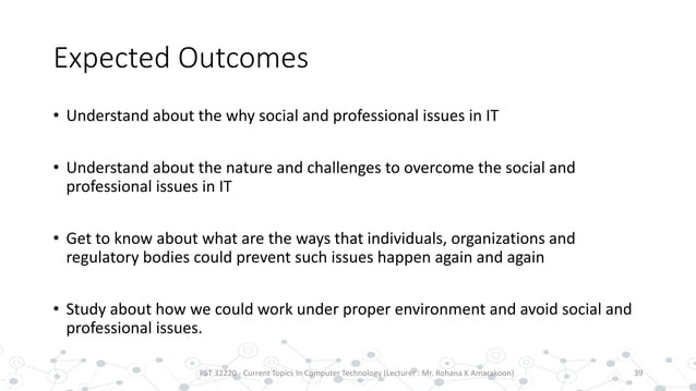 Social & professional issues in IT | PPTX | Email | Internet