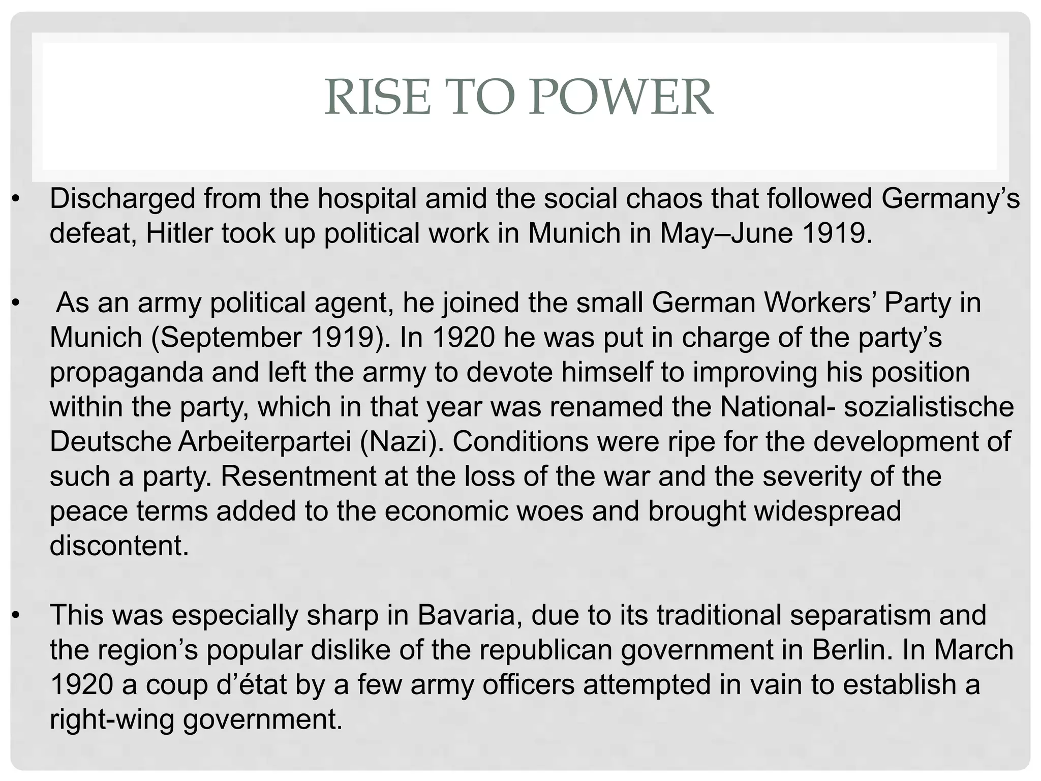 Nazism And Rise Of Hitler | PPTX