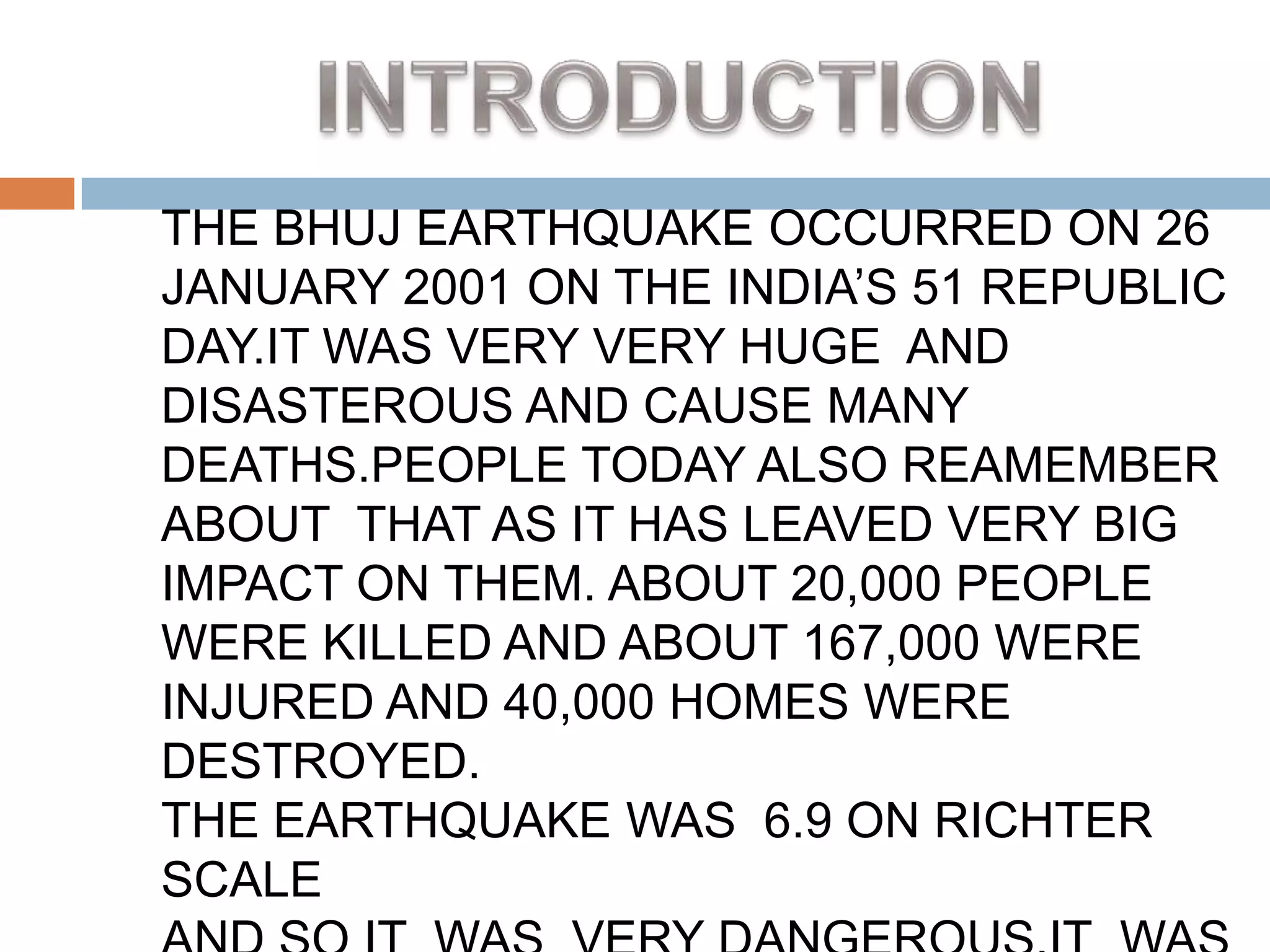 BHUJ EARTHQUAKE | PPTX