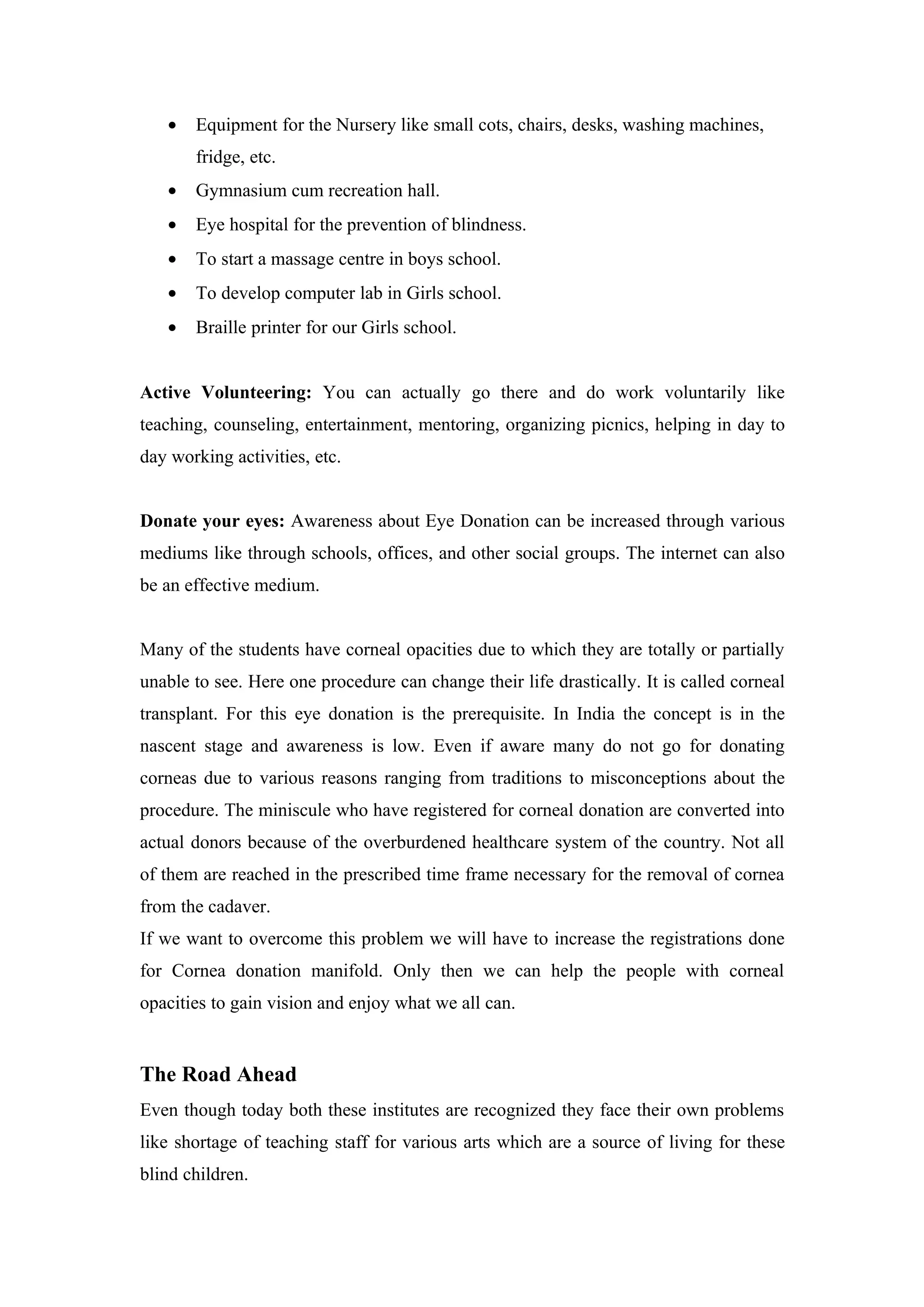 Social project blind school | DOC