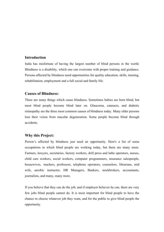 Social project blind school | DOC