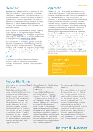 Social protection — Project brief | PDF