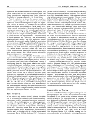 Accurate First Impressions Leave a Lasting Impression: The Long-Term Effects of Distinctive Self ...