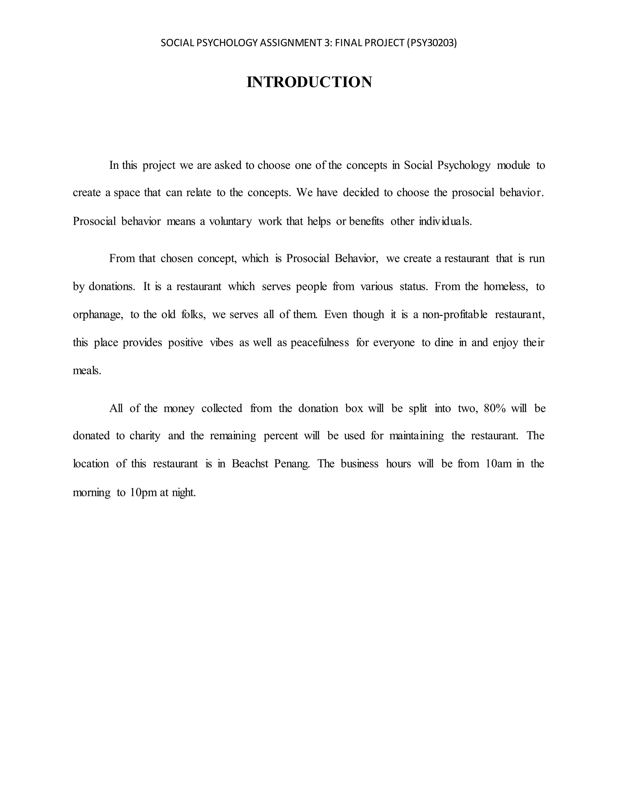 PSYCHOLOGY FINAL PROJECT REPORT | DOCX