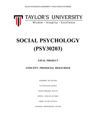 PSYCHOLOGY FINAL PROJECT REPORT | DOCX