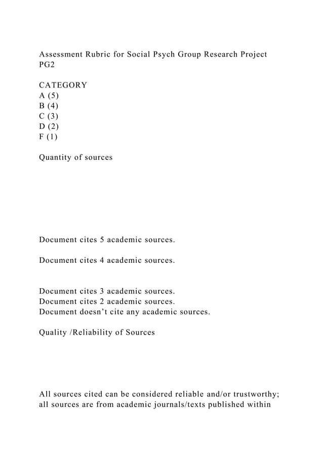 Social Psychology Research Project Grading Rubric W18CATEGORY5.docx