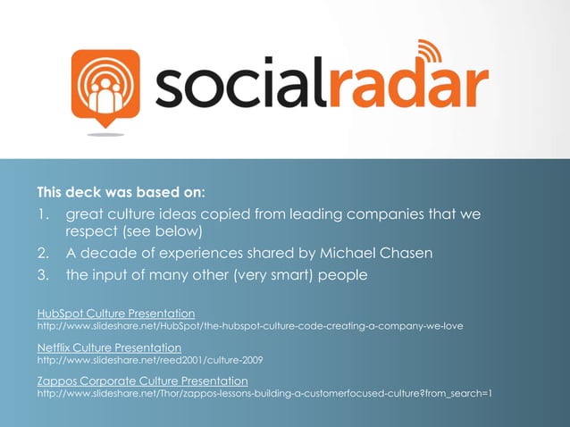 The culture of SocialRadar | PPT